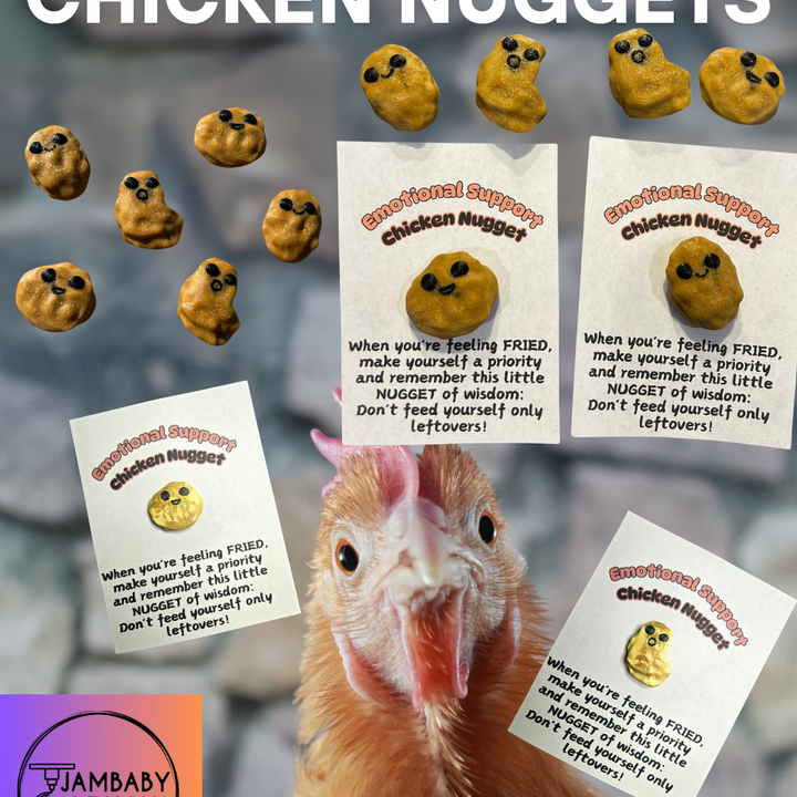 3D Printable Emotional Support Chicken Nuggets with Card by Jambaby Designs