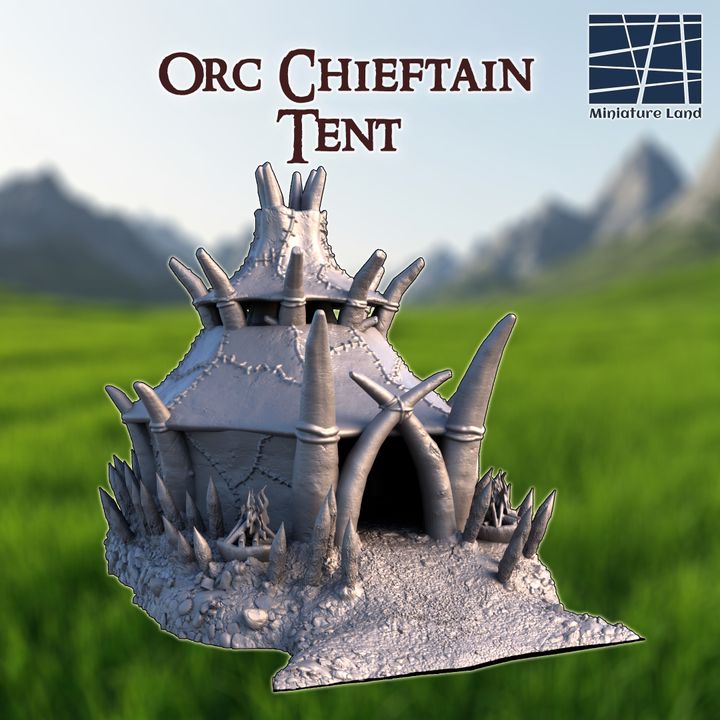 3D Printable Orc Shaman Tent - Tabletop Terrain - 28 MM by MiniatureLand