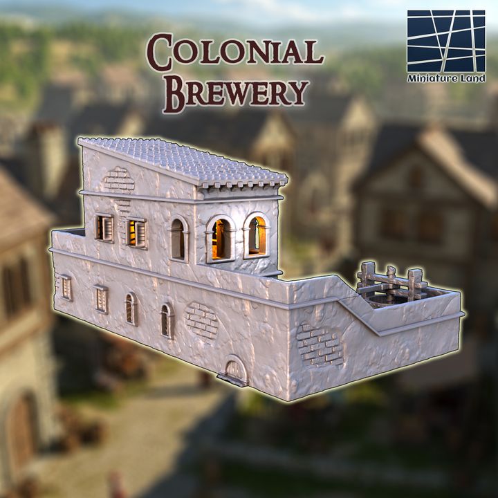 3D Printable Colonial Brewery - Tabletop Terrain - 28 MM by MiniatureLand