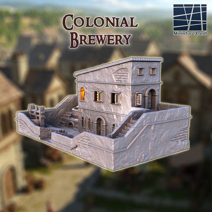 3D Printable Colonial Brewery - Tabletop Terrain - 28 MM by MiniatureLand