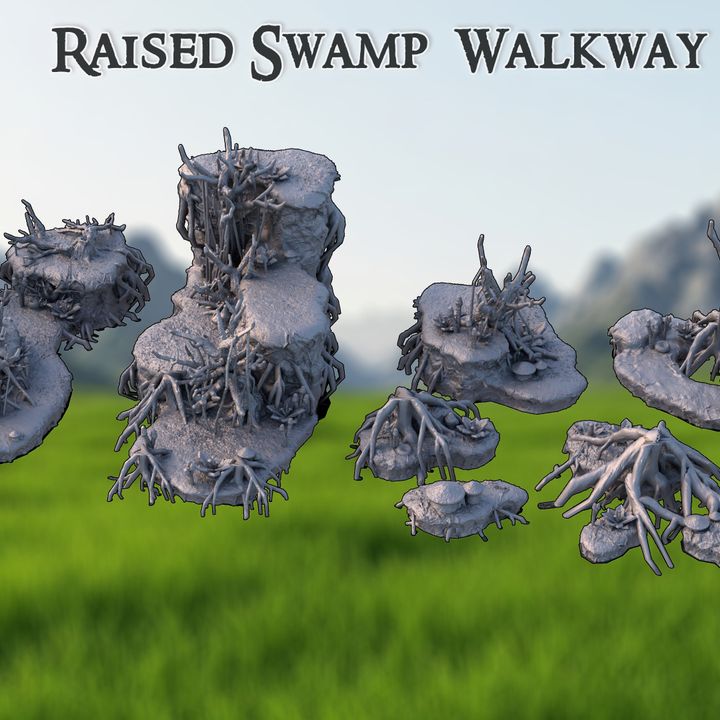 3D Printable Raised Swamp Walkway - Tabletop Terrain - 28 MM by ...