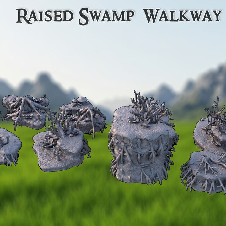 3D Printable Raised Swamp Walkway - Tabletop Terrain - 28 MM by ...