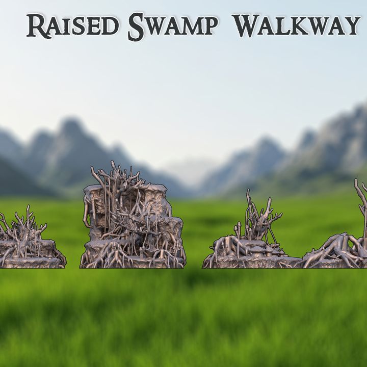 3D Printable Raised Swamp Walkway - Tabletop Terrain - 28 MM by ...