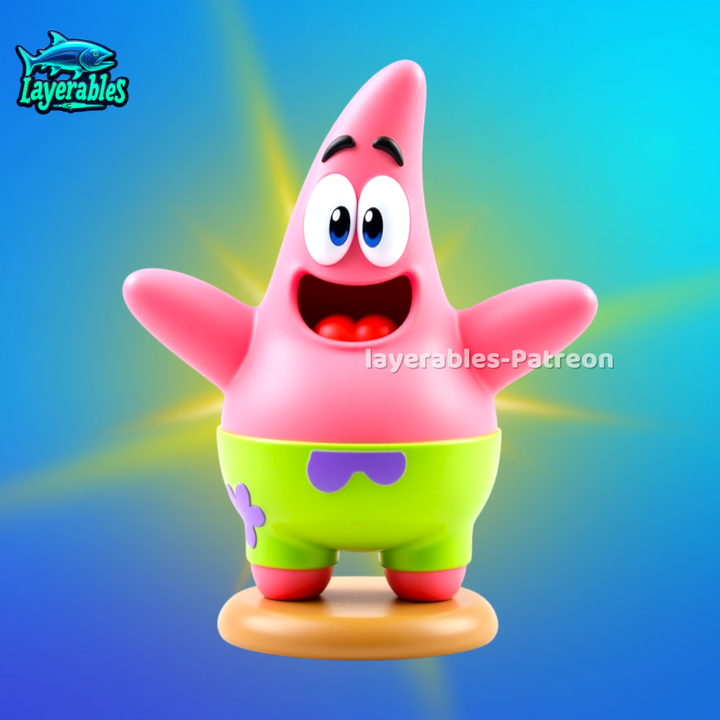 3D Printable Chibi Patrick STL – Ice Cream Hat Funny Pose – Printable ...