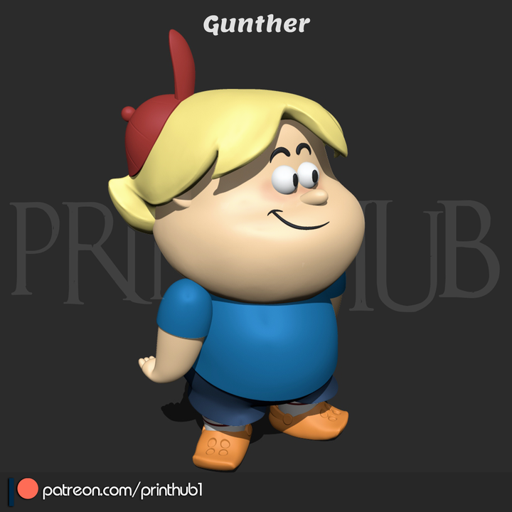 3D Printable Gunther from Kick Buttowski Fanart 3d print model by Printhub