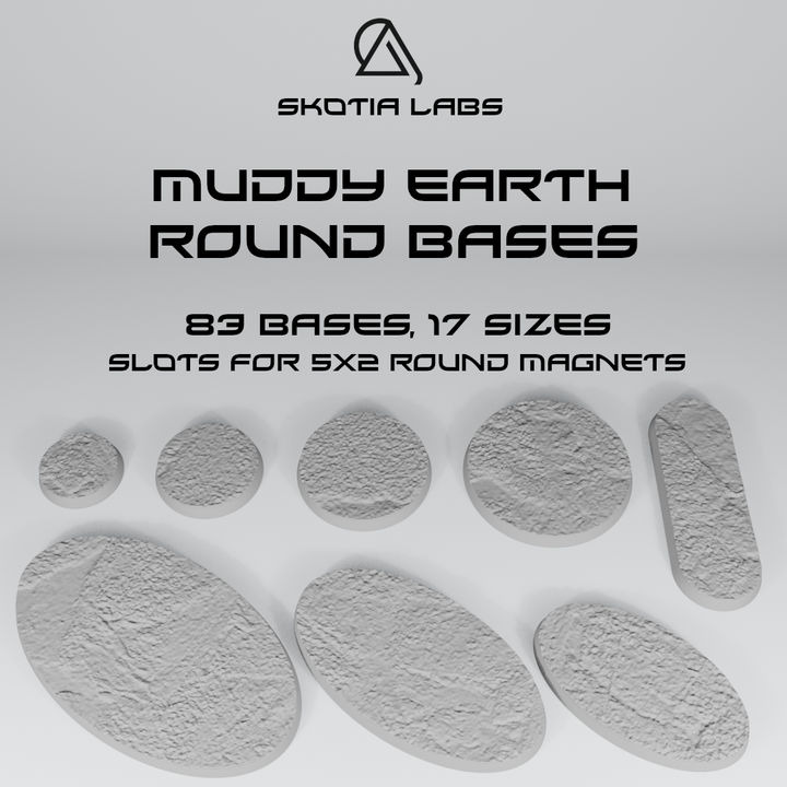 3D Printable Muddy Earth - Round Base Full Pack by Skotia Labs