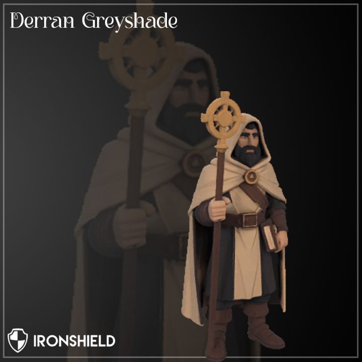 3D Printable Derran Greyshade - Human Cleric Priest- The Hearthbound ...