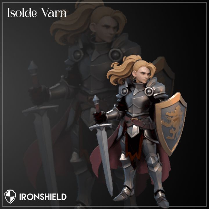 3D Printable Isolde Varn - Human Knight Shieldmaiden - The Hearthbound ...