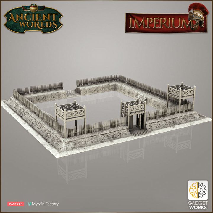 3D Printable 28mm Roman Fort - Modular Marching Fort set by Gadgetworks