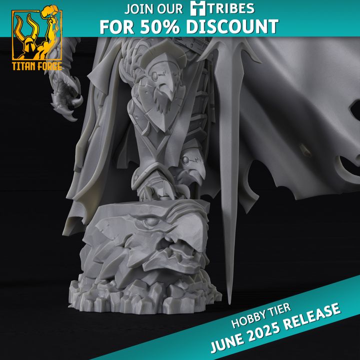 3D Printable Raven Knight - Hobby 75mm model. by Titan Forge Miniatures
