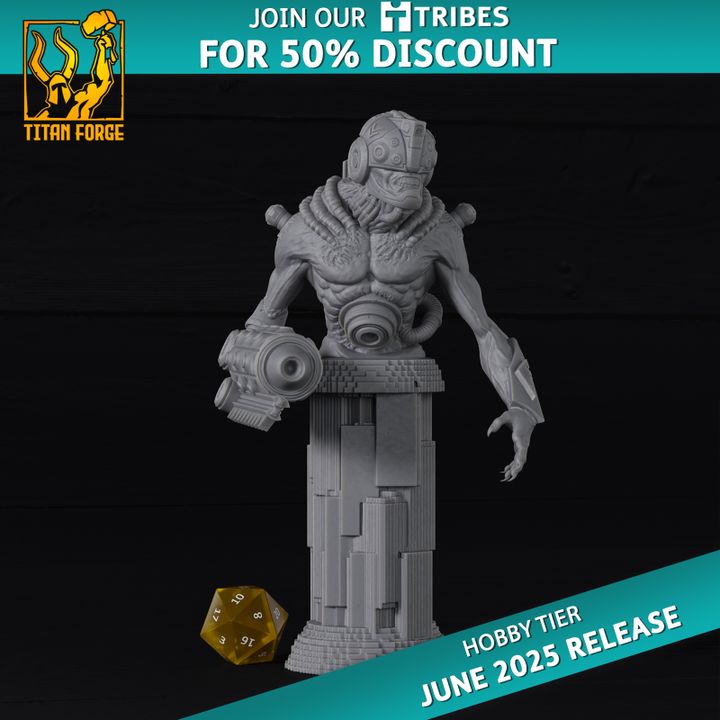 3D Printable Cyber Beast - Hobby Bust model. by Titan Forge Miniatures