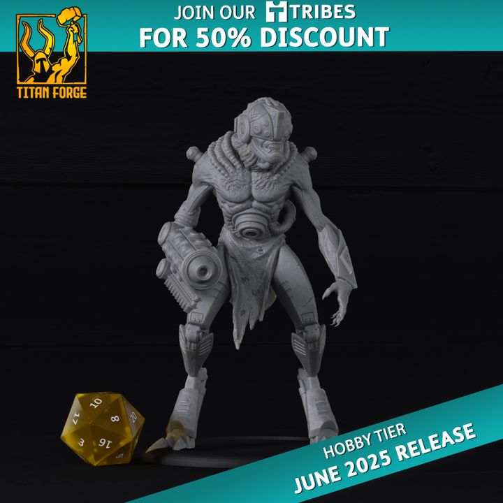 3D Printable Cyber Beast - Hobby 75mm model. by Titan Forge Miniatures