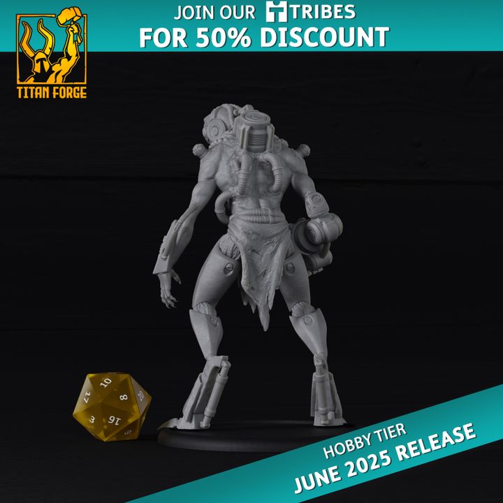 3D Printable Cyber Beast - Hobby 75mm model. by Titan Forge Miniatures