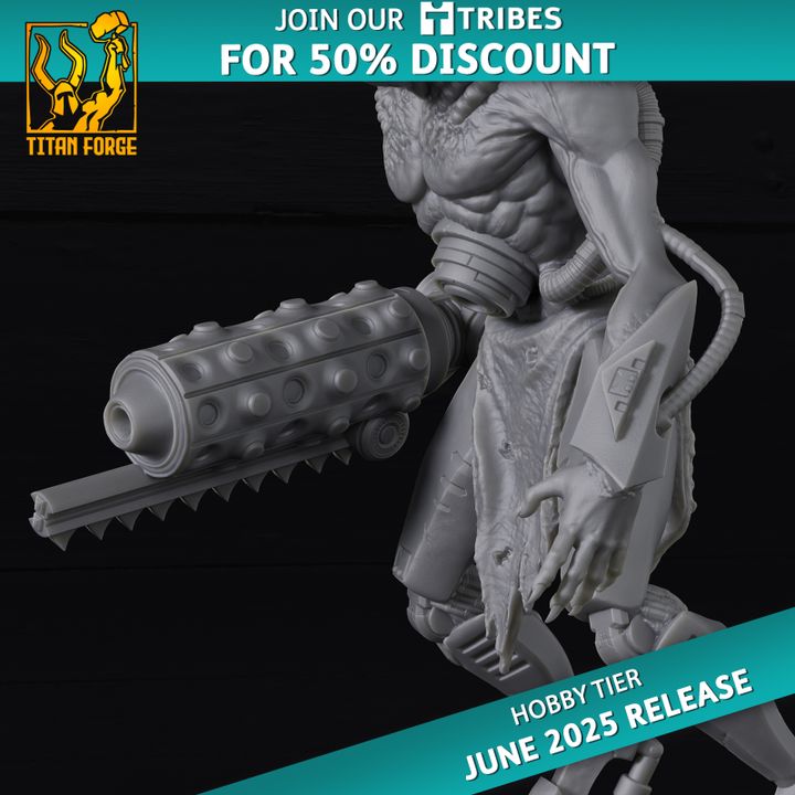 3D Printable Cyber Beast - Hobby 75mm model. by Titan Forge Miniatures