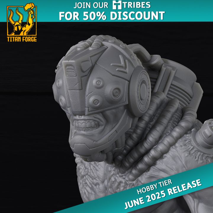 3D Printable Cyber Beast - Hobby 75mm model. by Titan Forge Miniatures