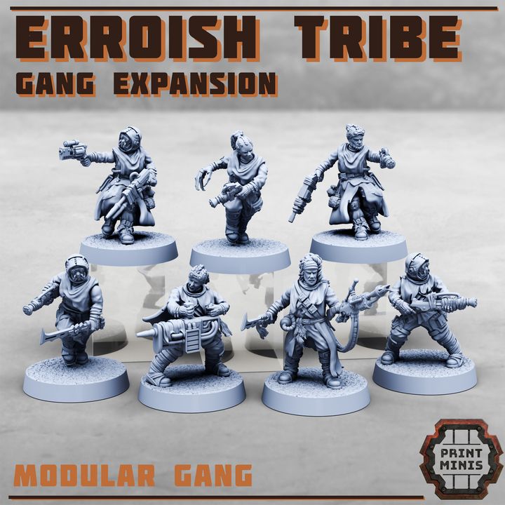 3D Printable Erroish Tribe - Gang Expansion 2 by Print Minis