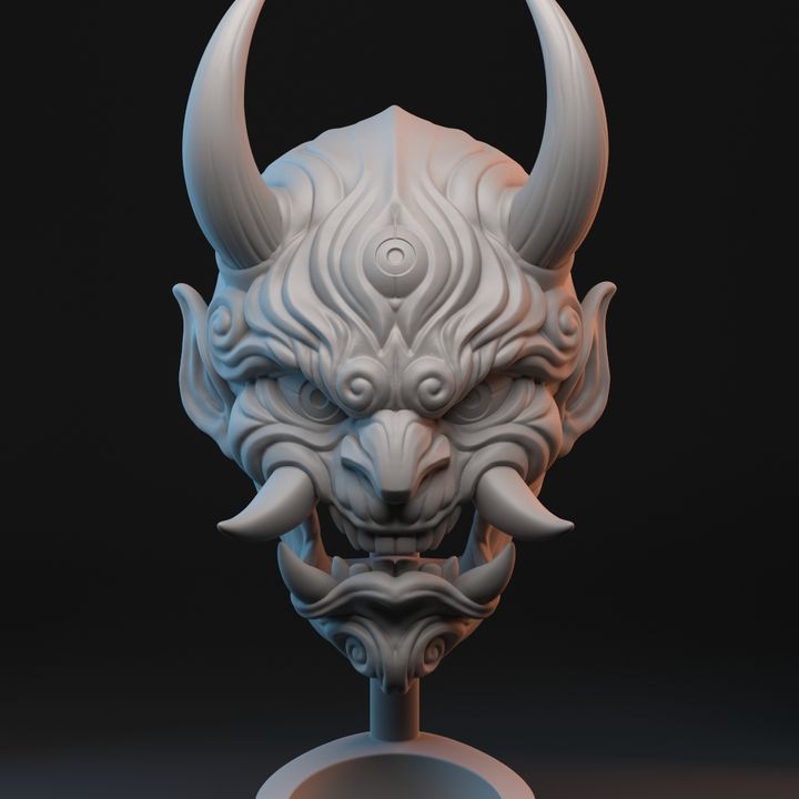 3D Printable Oni Mask by diego