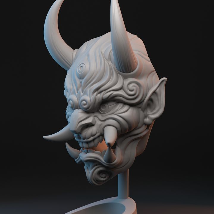 3D Printable Oni Mask by diego