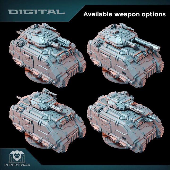 3D Printable Mastiff Heavy Grav Tank by Puppetswar Miniatures