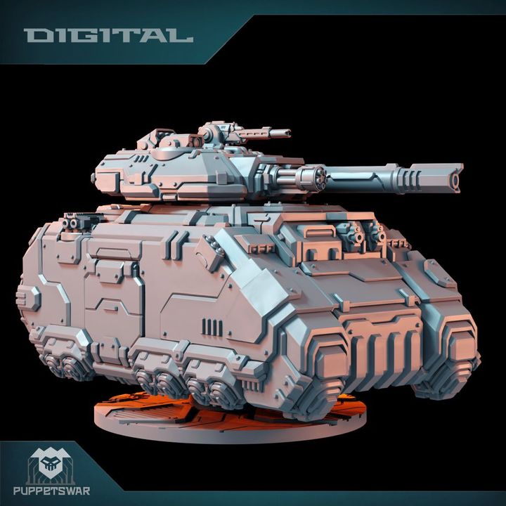 3D Printable Mastiff Heavy Grav Tank by Puppetswar Miniatures