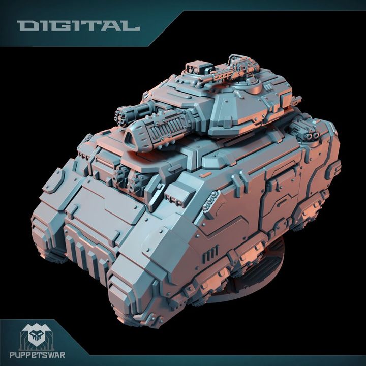 3D Printable Mastiff Heavy Grav Tank by Puppetswar Miniatures