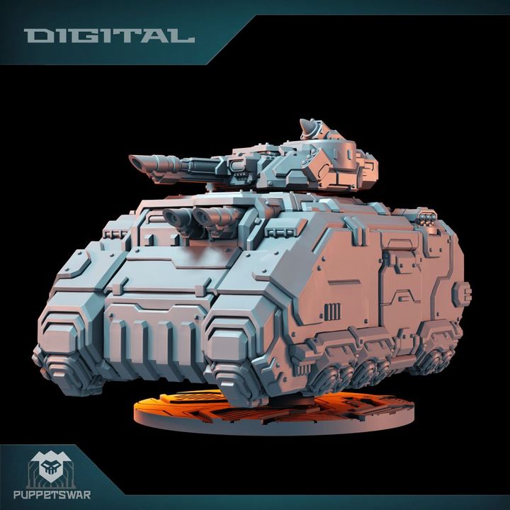 3D Printable Mastiff Heavy Grav Tank by Puppetswar Miniatures