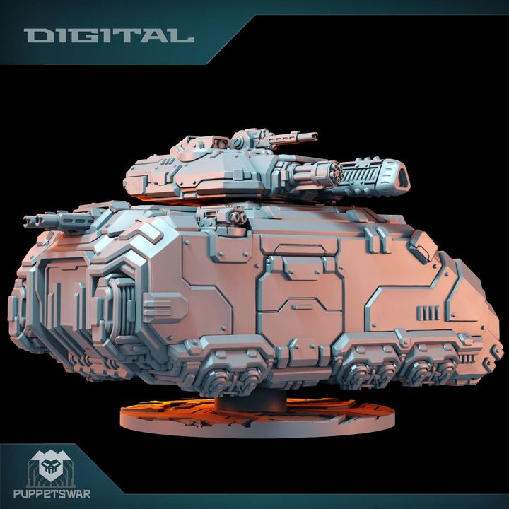 3D Printable Mastiff Heavy Grav Tank by Puppetswar Miniatures
