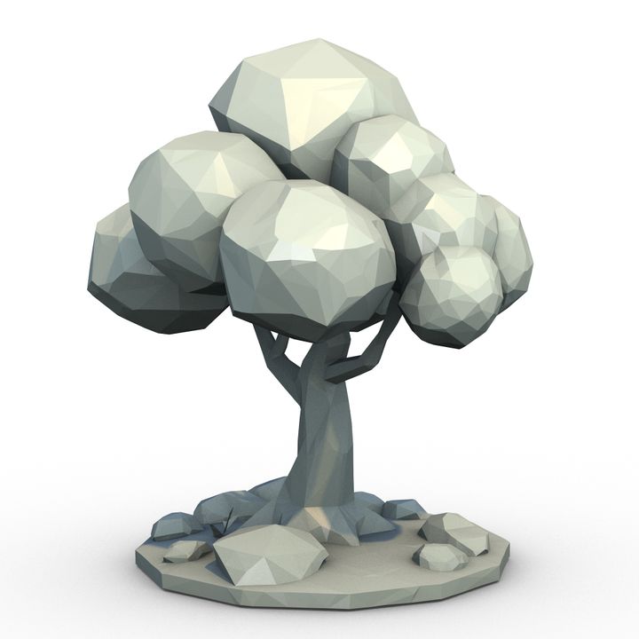 3D Printable Low Poly Tree by 1xMerch