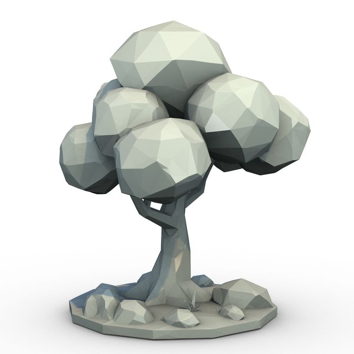 3D Printable Low Poly Tree by 1xMerch