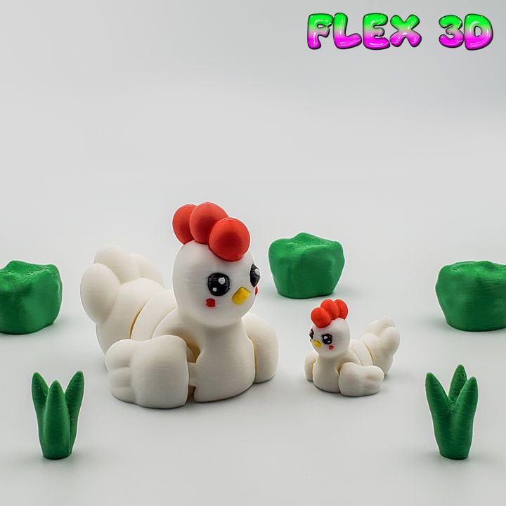 3D Printable Flex 3D Chicken Chunky with Coop and Yard by Flex 3D
