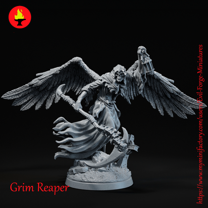 3D Printable Grim Reaper Miniature by Evil Forge Studio