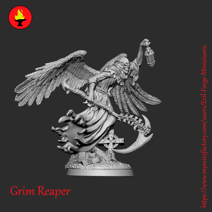 3D Printable Grim Reaper Miniature by Evil Forge