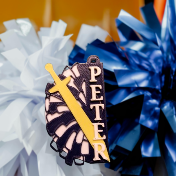 3D Printable Cheer Sword Bag Tag by Brianna N.