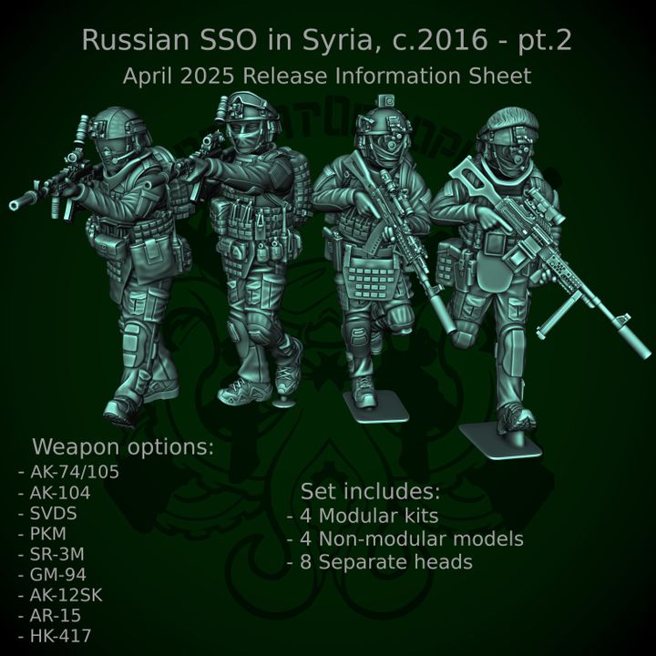 3D Printable Patreon pack 44 - April 2025 - Russian SSO in Syria c2016 ...