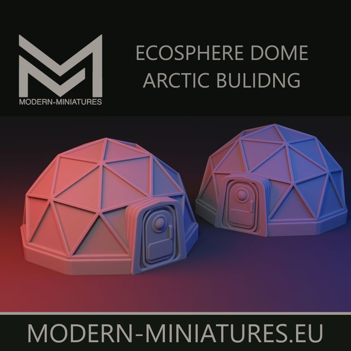3D Printable Arctic Ecosphere Building by Modern-Miniatures.eu