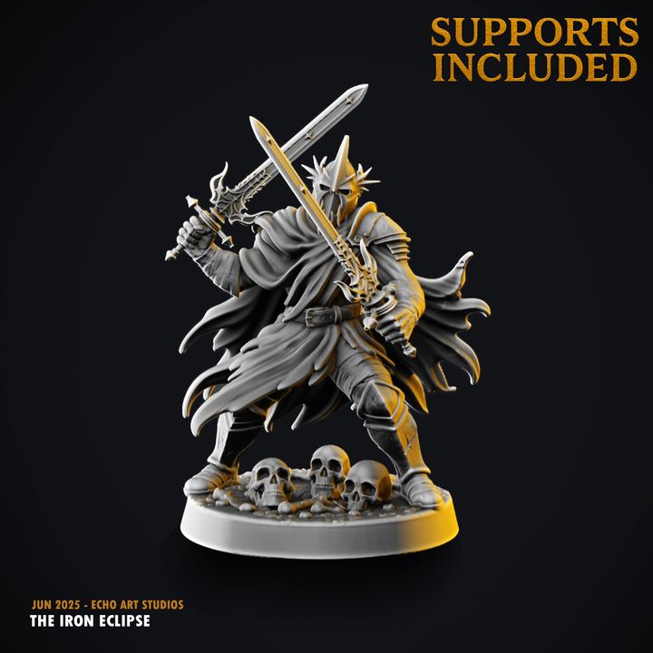 3D Printable Dark Knight two swords - Echo Art - Iron Eclipse by Echo Art Studios