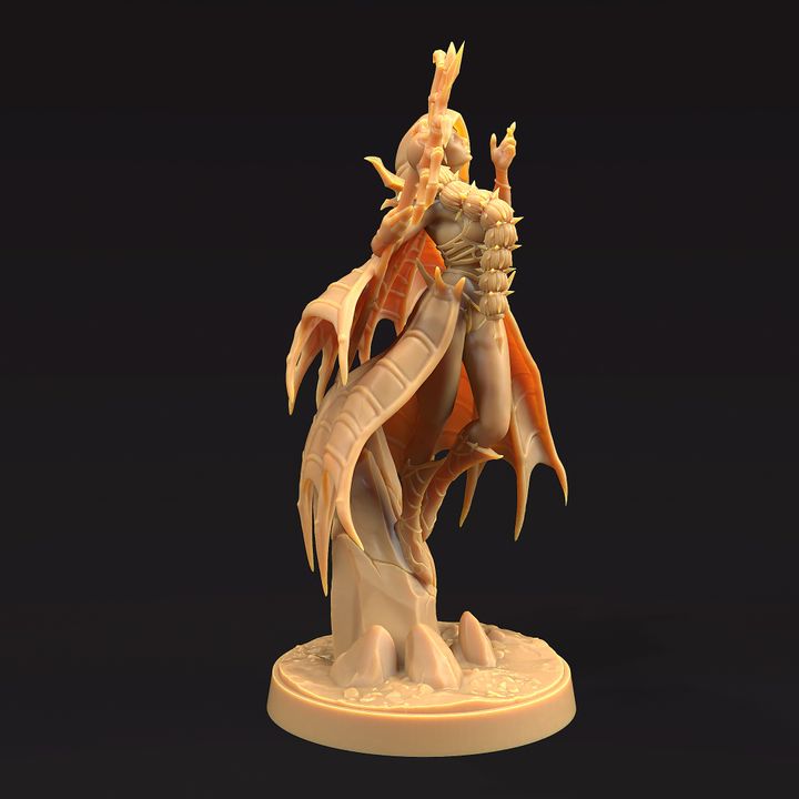 3D Printable Drow Mage Female | PRESUPPORTED | Forgotten Mines of Orda ...