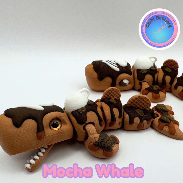 3D Printable Mocha Whale Flexi by ChibiBestiary
