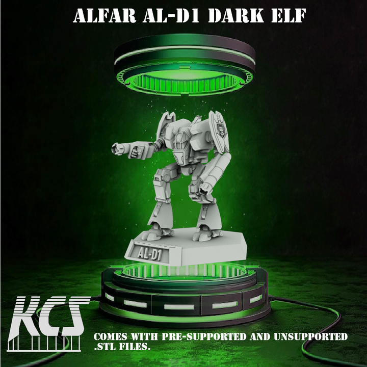 3D Printable Battletechnology Alfar AL-D1 Dark Elf by Mark Hazell