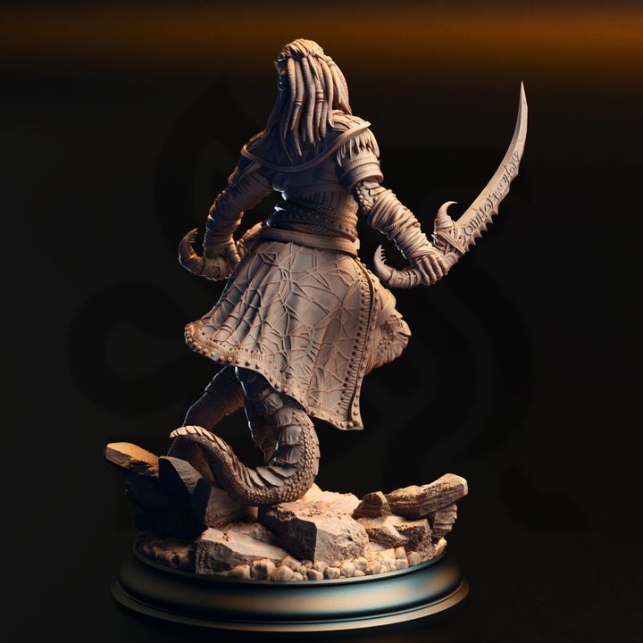 3D Printable Black Dragonborn Rogue - Kijaa Shadowblade by DM Stash