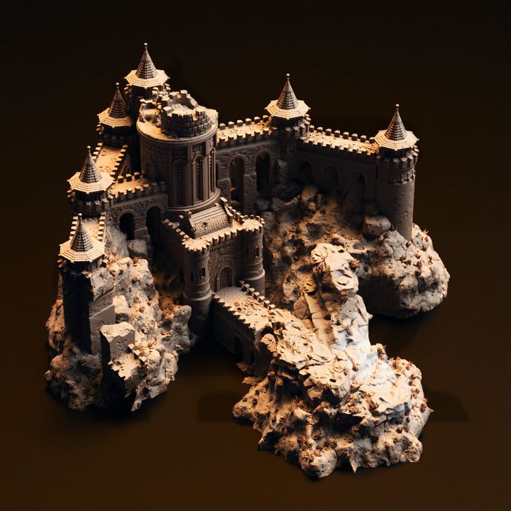 3D Printable Dragon Fortress Terrain Set - Dragonmaw Keep by DM Stash