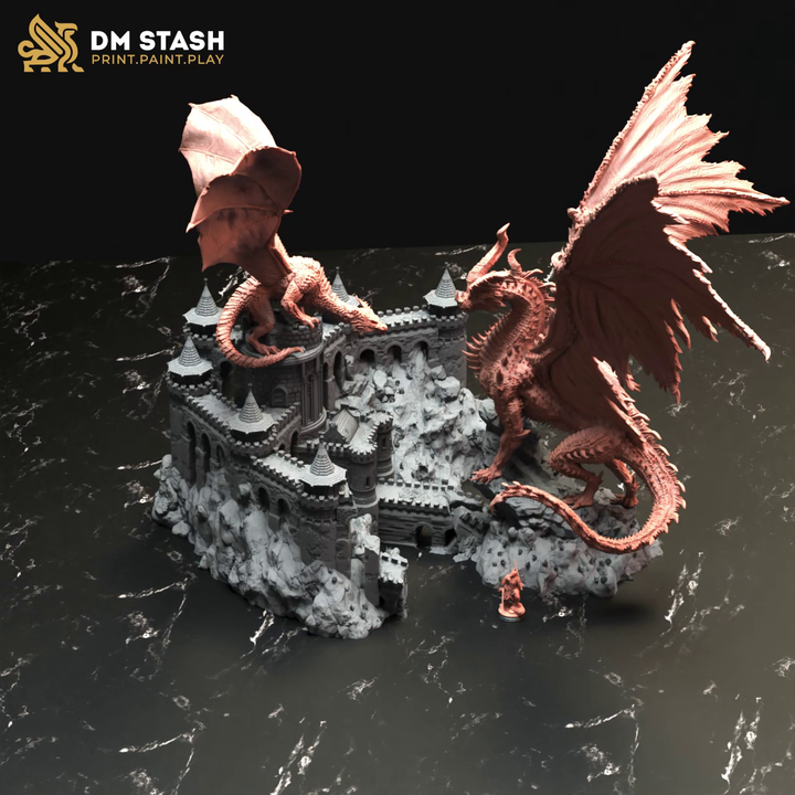 3D Printable Dragon Fortress Terrain Set - Dragonmaw Keep by DM Stash