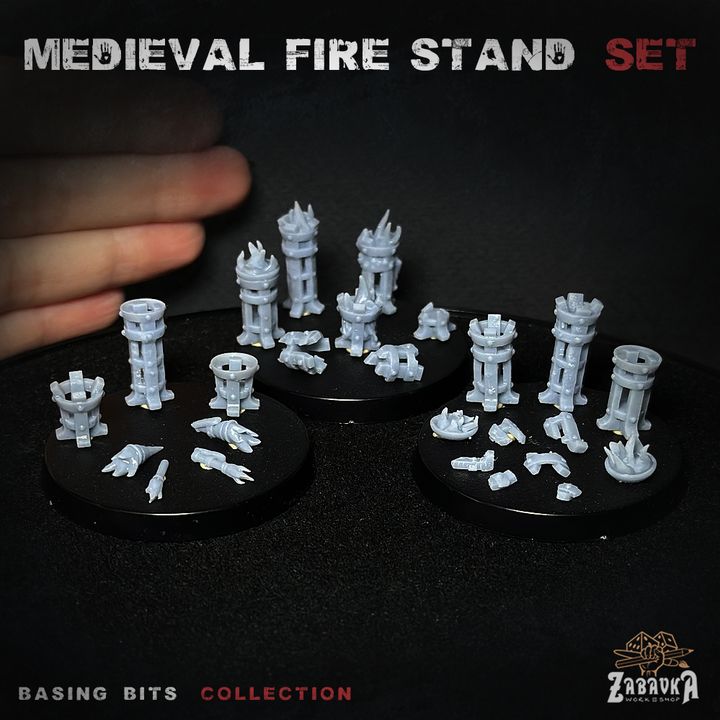 3D Printable Medieval fire stand - Basing Bits by Zabavka Workshop
