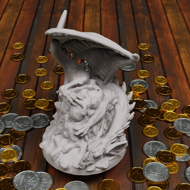 3D Printable Dragon money box by Crosslances