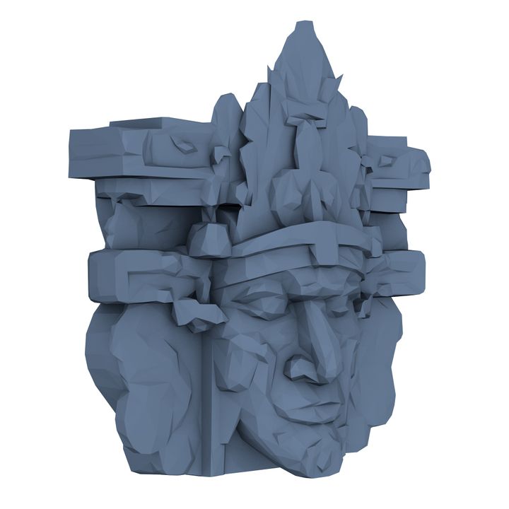 3D Printable Aztec Sculpture Low Poly by 1xMerch
