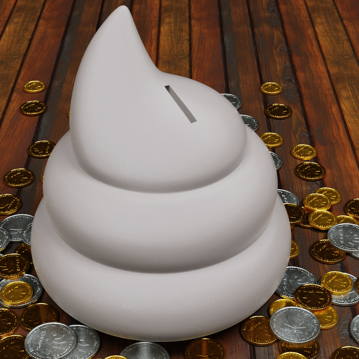 3D Printable Pink poop money box by Crosslances