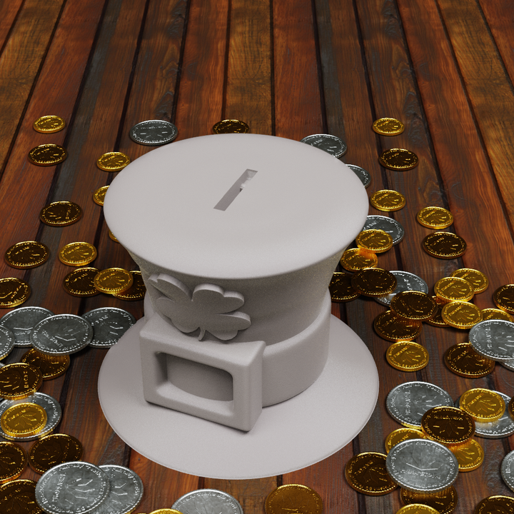3D Printable St. Patrick hat money box by Crosslances