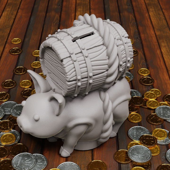 3D Printable Pig money box by Crosslances