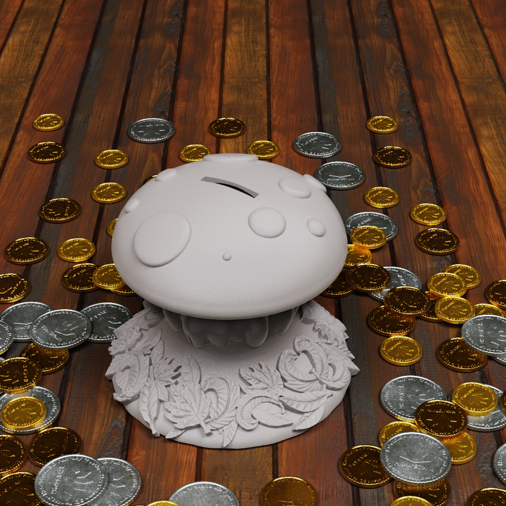 3D Printable Mushroom money box by Crosslances