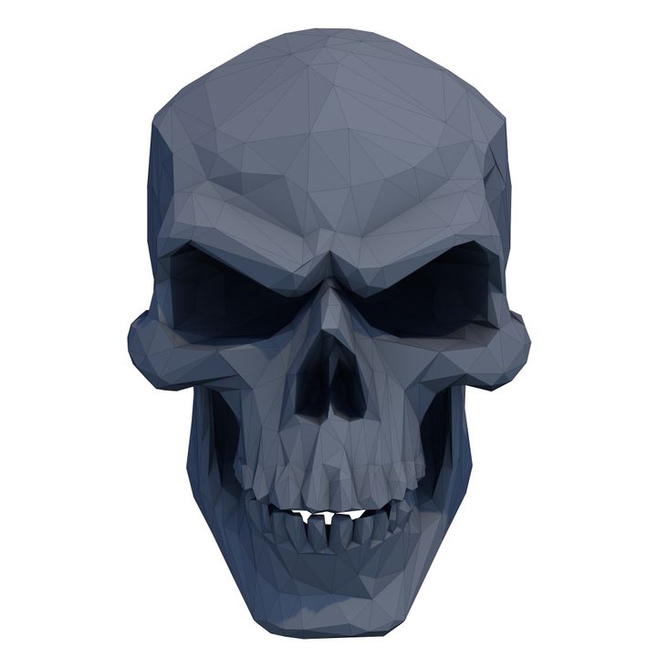 3D Printable Skull Low Poly by 1xMerch